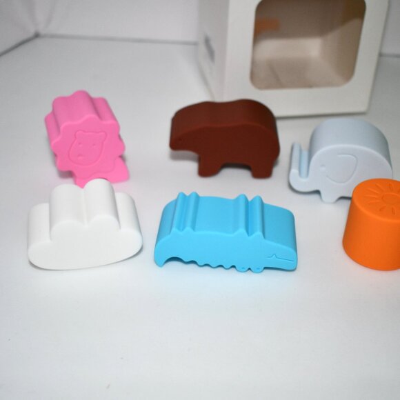 Elbebe | Toys | Elbebe Silicone Shape Matching Blocks Set | Poshmark